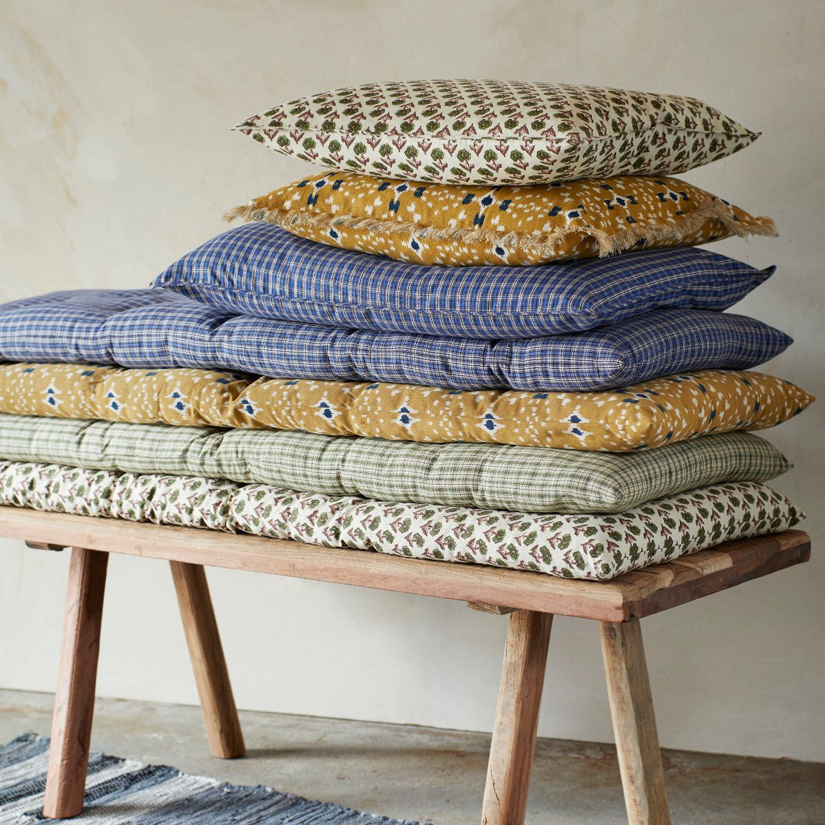 Patterned Cotton Bench Mattress 125cm x 45cm – Rhool