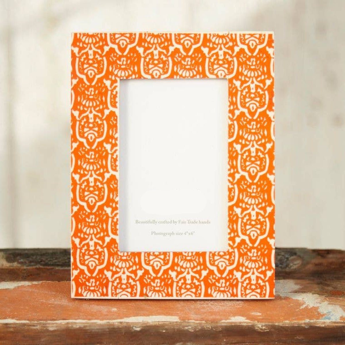 Orange and White Patterned Photo Frame – Rhool