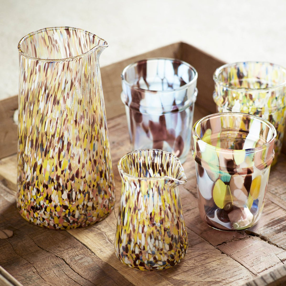 Splatter Drinking Glass - Yellow/Brown – Rhool