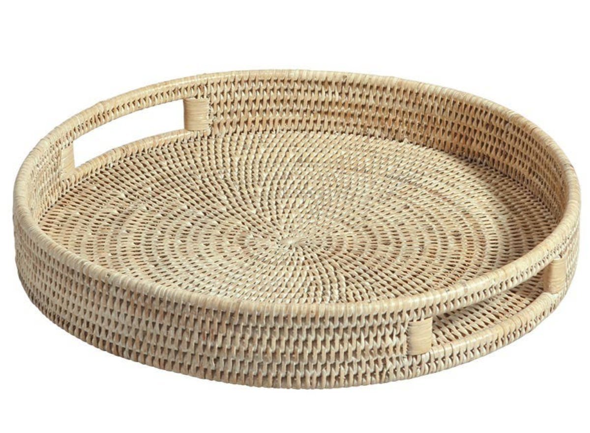 Woven Rattan Round Tray – Rhool