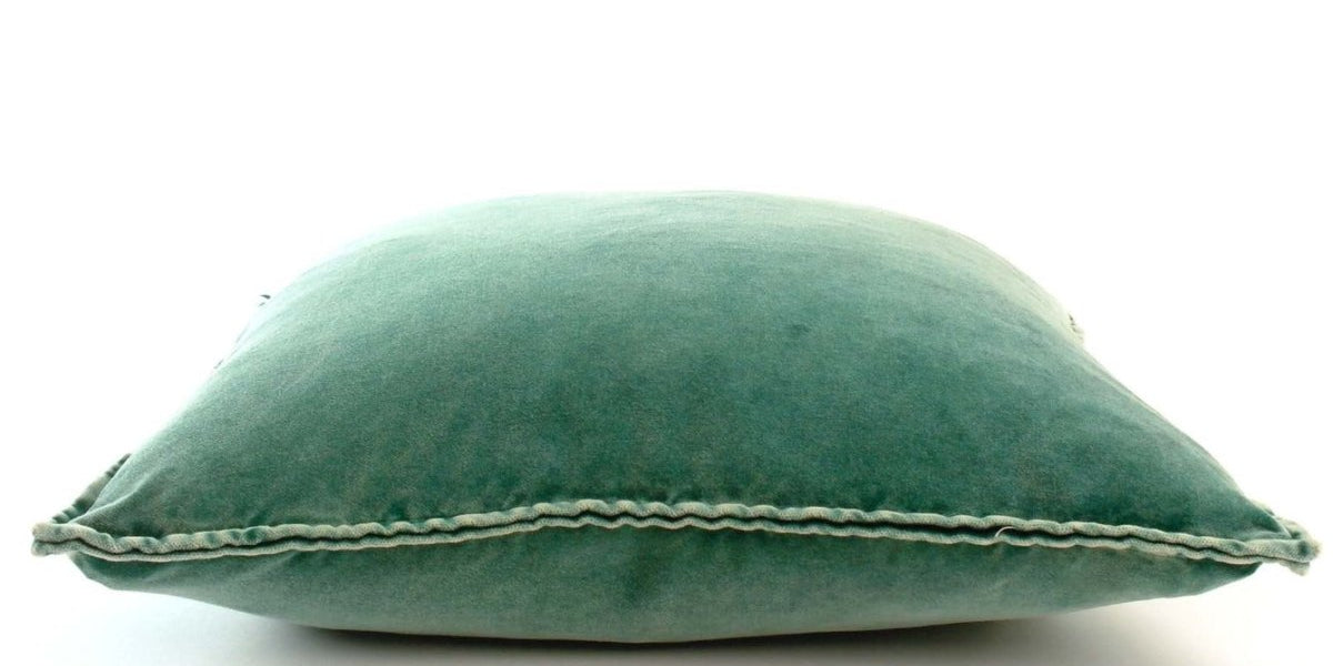 Stonewashed Velvet Cushion - Emerald Green – Rhool